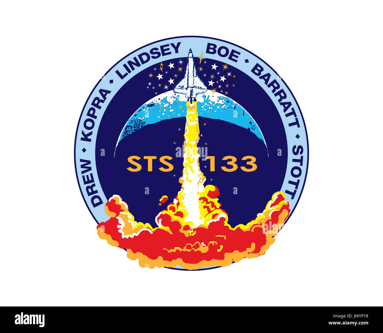 The STS-133 mission patch is based upon sketches from the late artist Robert McCall; they were ...