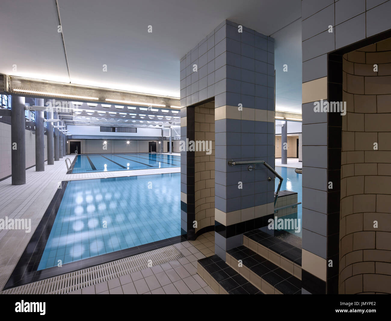 Pool in basement. Poplar Baths Leisure Centre, London, United Kingdom ...