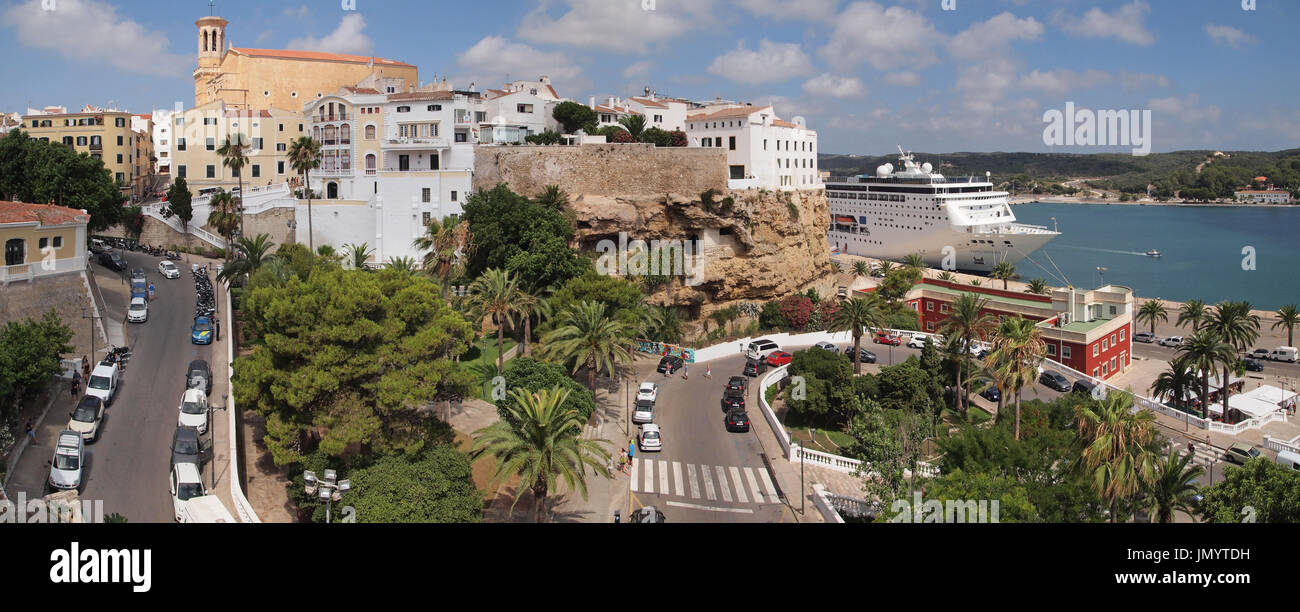 Menorca town and harbour, Mediterranean holiday resort Stock Photo - Alamy