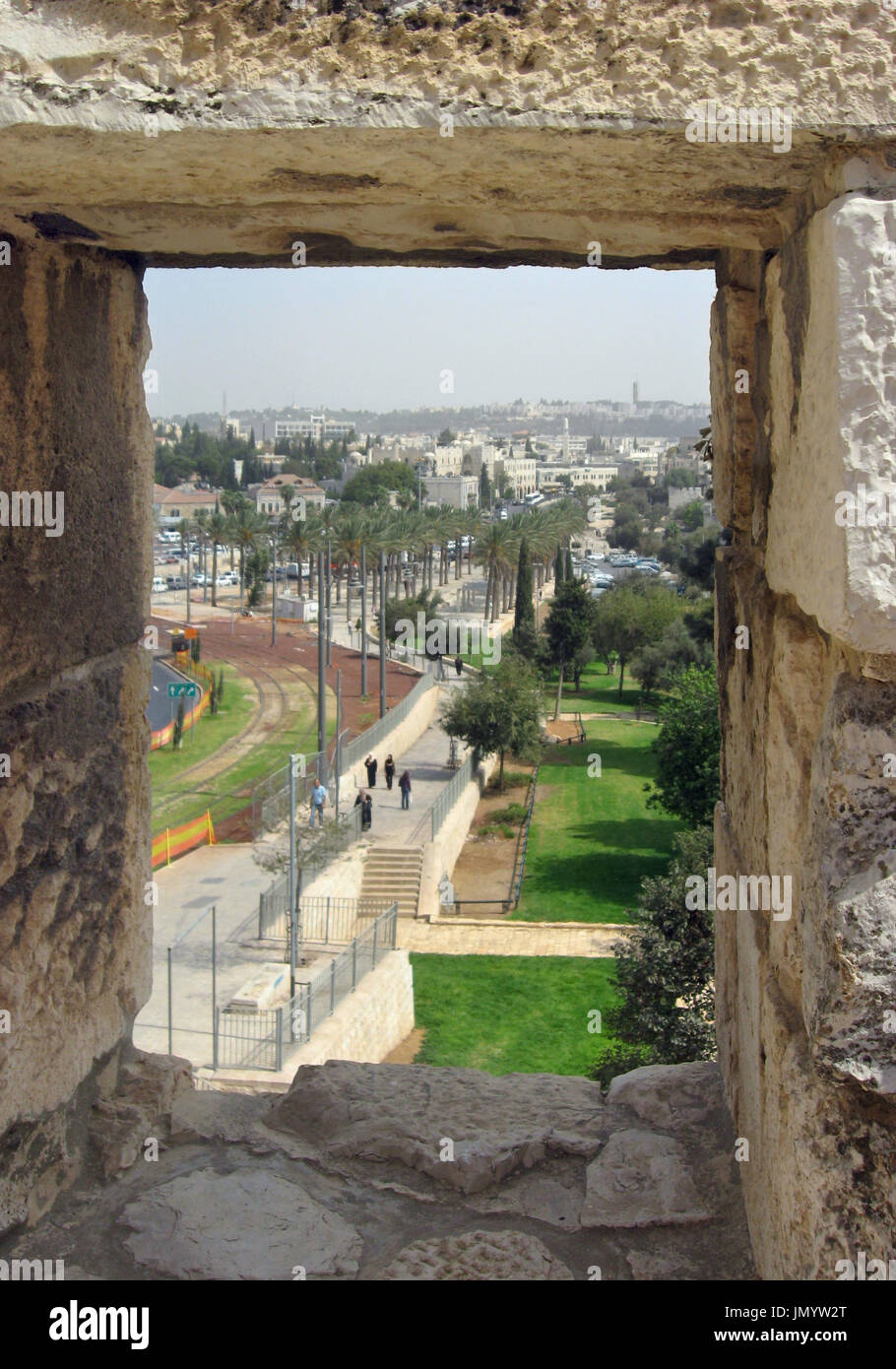 A view of the eastern part of Jerusalem from the Old City Ramparts Wall ...