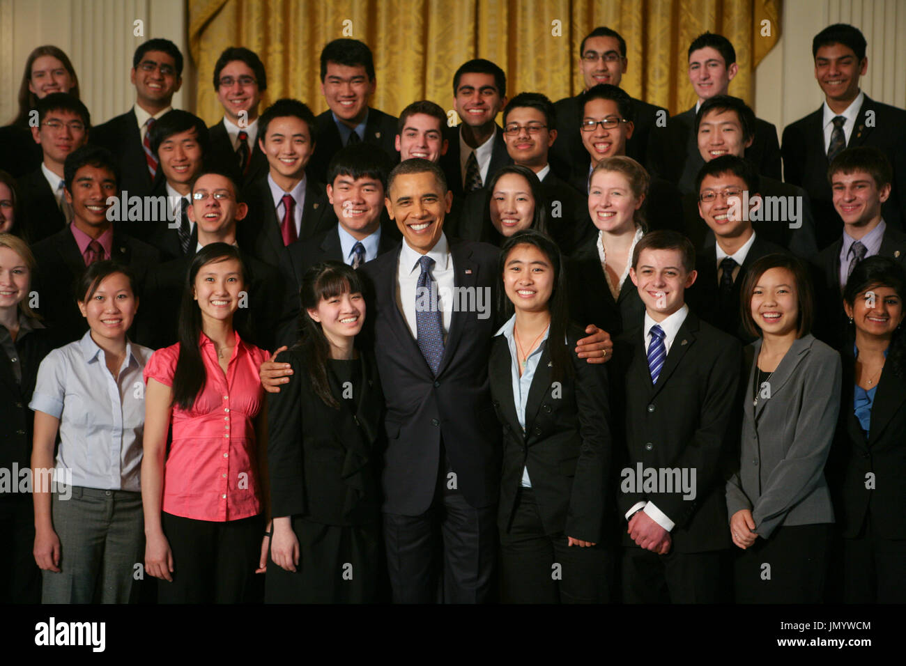 United States President Barack Obama meets with student finalists of ...