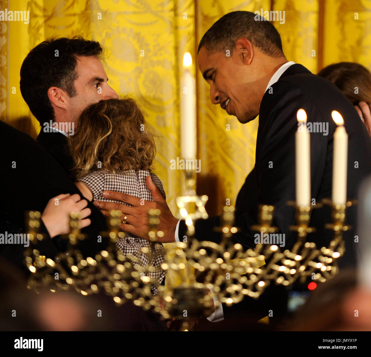 United States President Barack Obama greets guests at a reception for ...
