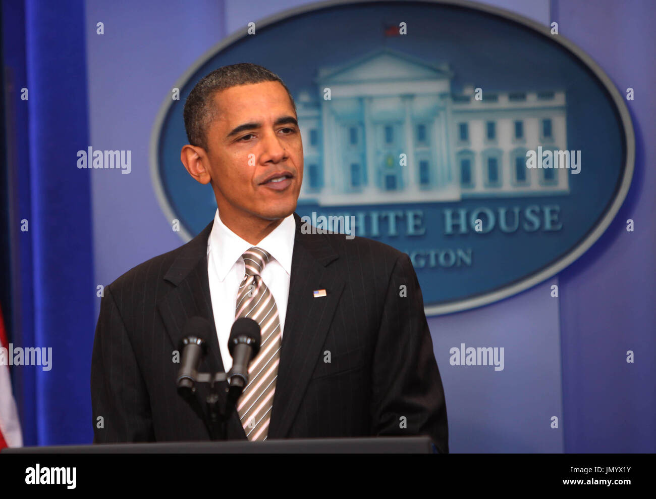 United States President Barack Obama makes an announcement about the ...