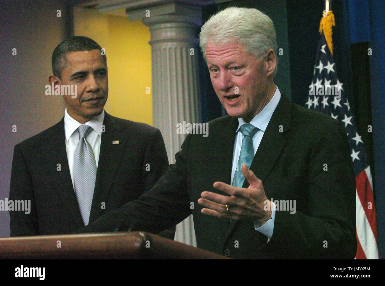 United States President Barack Obama and former US President William ...