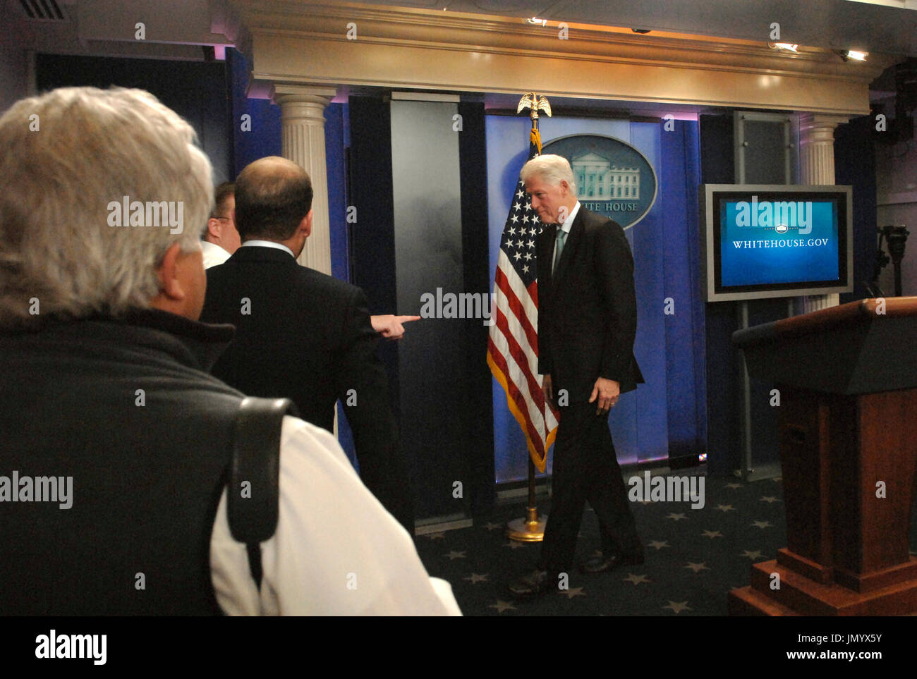 Former United States President William Clinton leaves the podium after ...