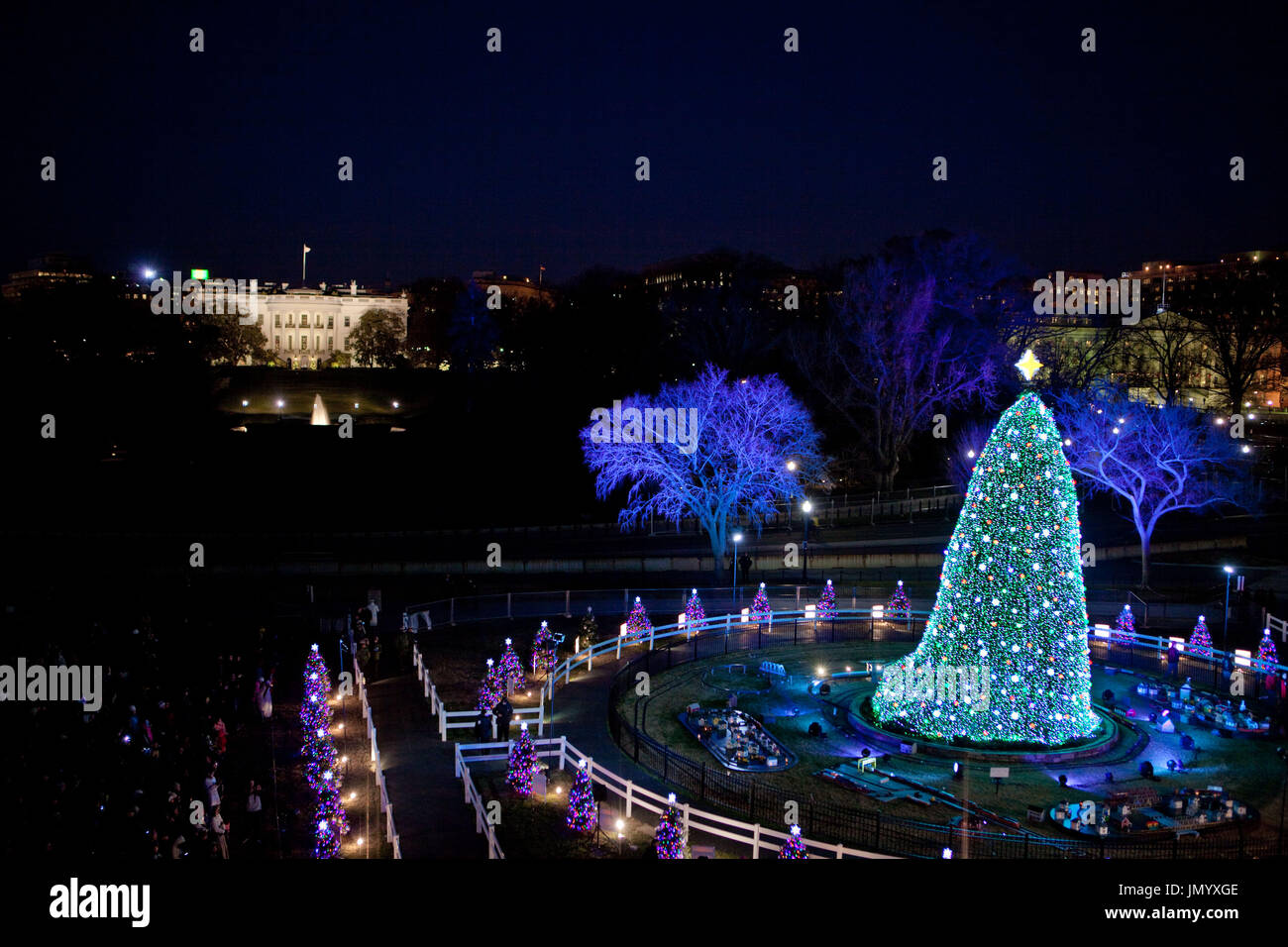 The National Christmas Tree is illuminated on the Ellipse in Washington ...