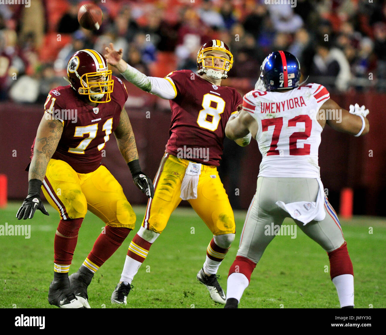 New York Giants against the Washington Redskins quarterbaqck Rex ...