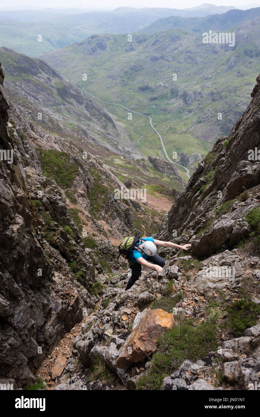 Summer scramble in Snowdonia National Park, north Wales, UK Stock Photo ...