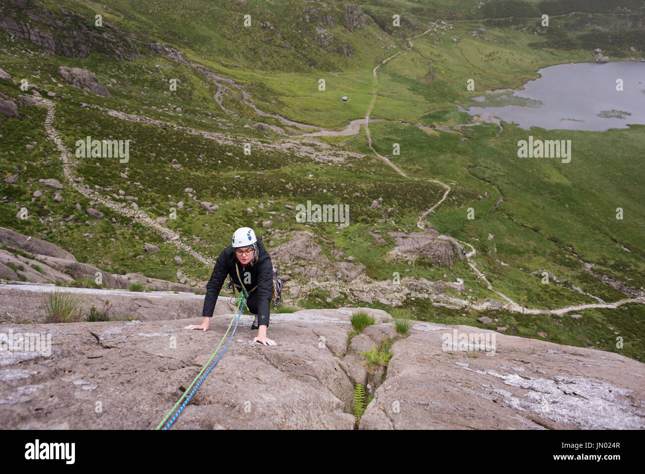 Summer day climbing in Snowdonia National Park, north Wales, UK Stock ...