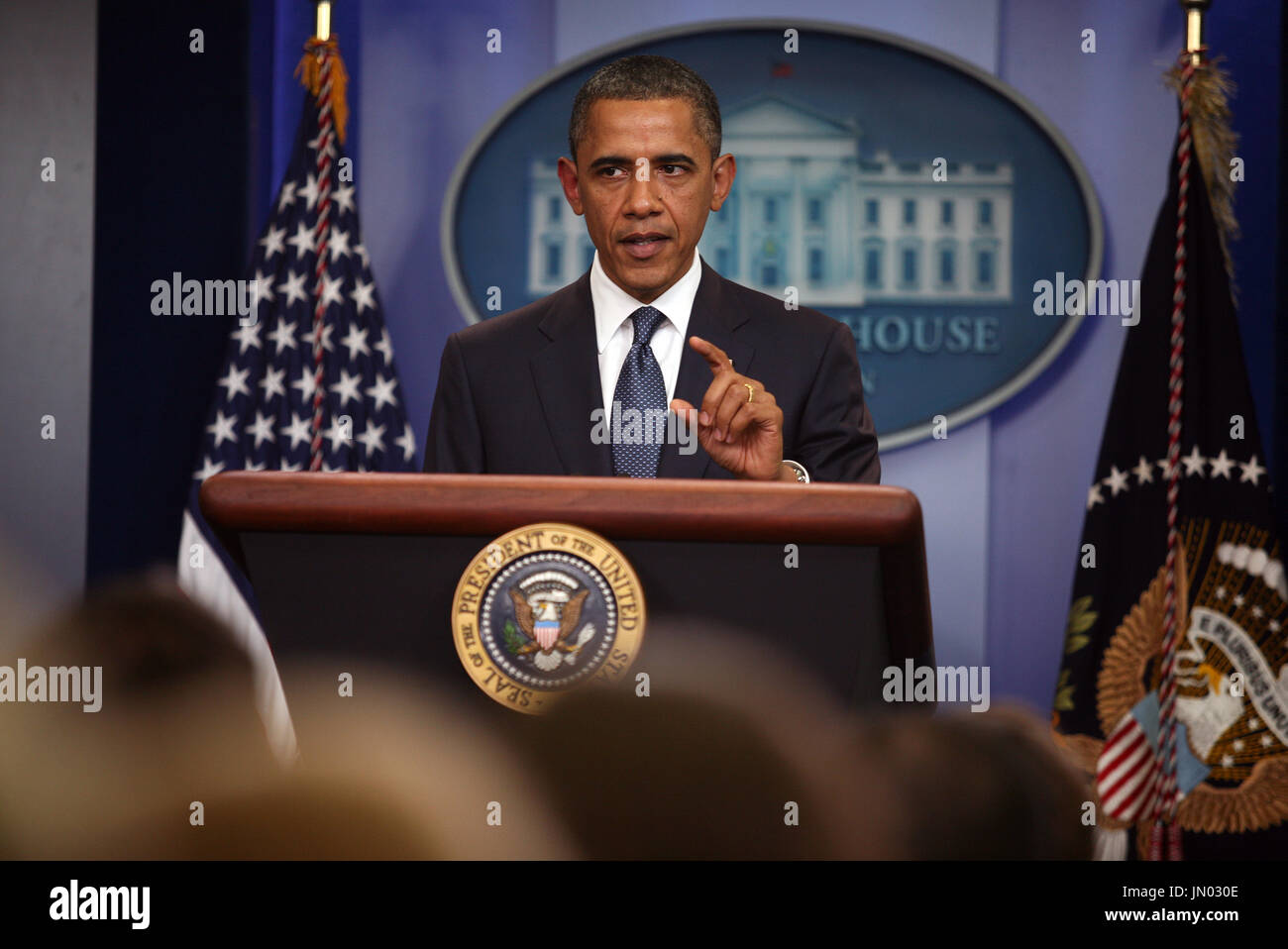 United States President Barack Obama makes a statement in the Brady ...