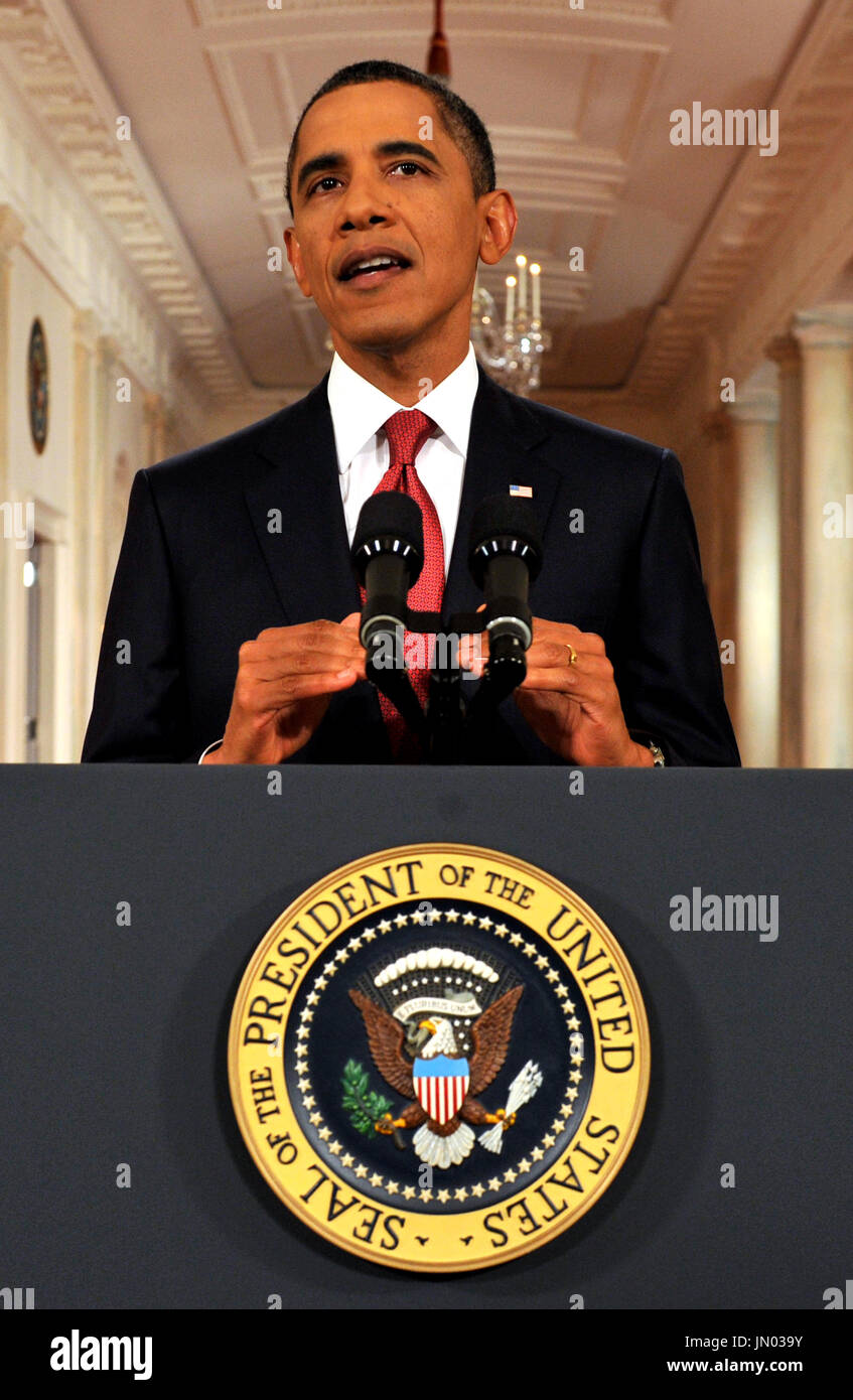 United States President Barack Obama speaks in a rare prime-time ...