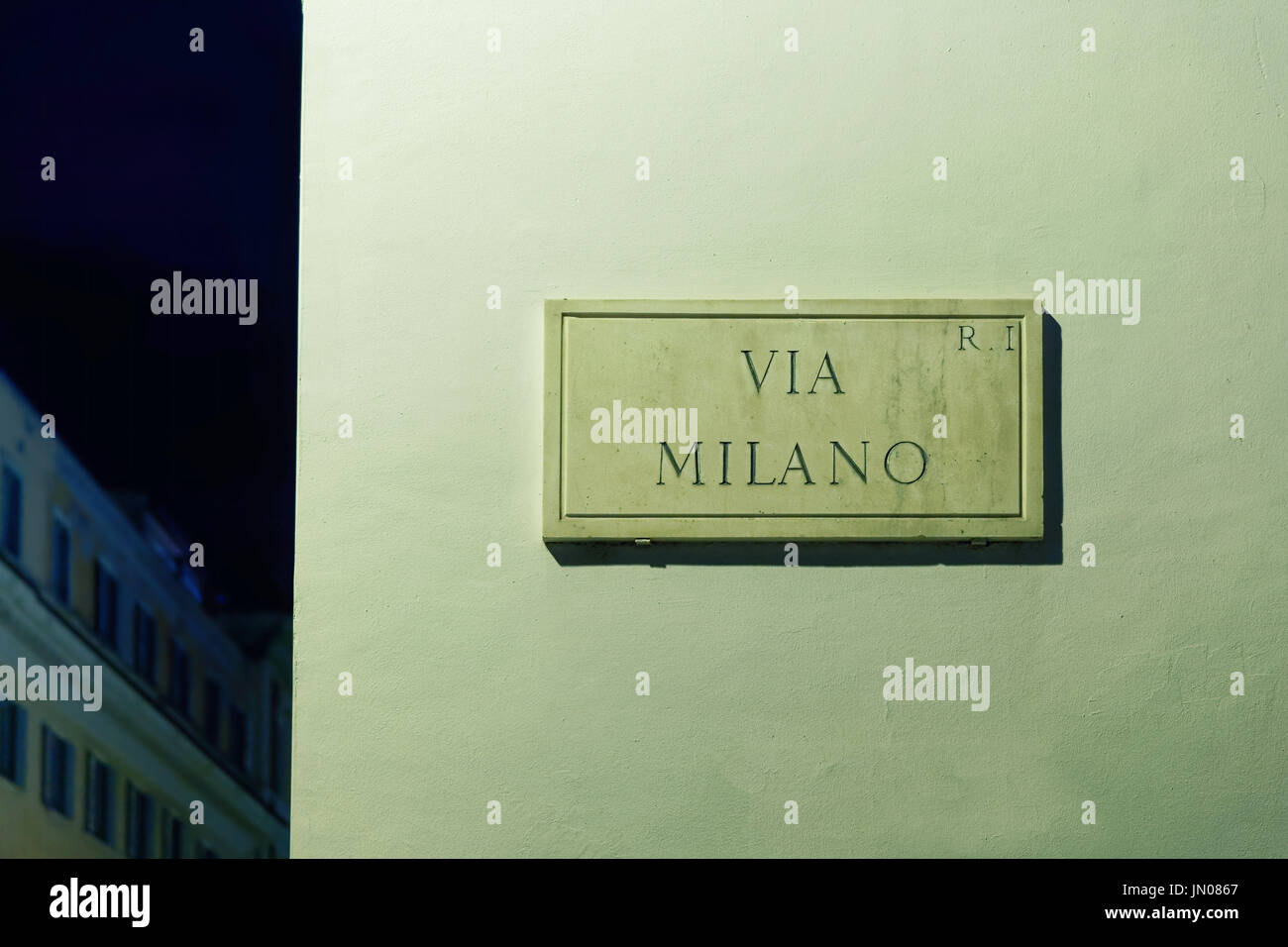 Via Milano street sign on the wall in Rome, Italy Stock Photo - Alamy