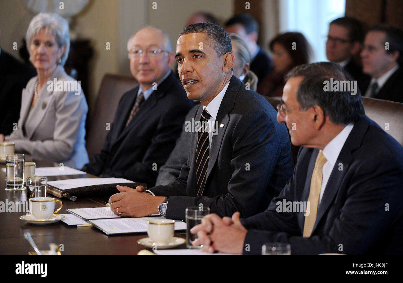 United States President Barack Obama speaks during a Cabinet Meeting in ...