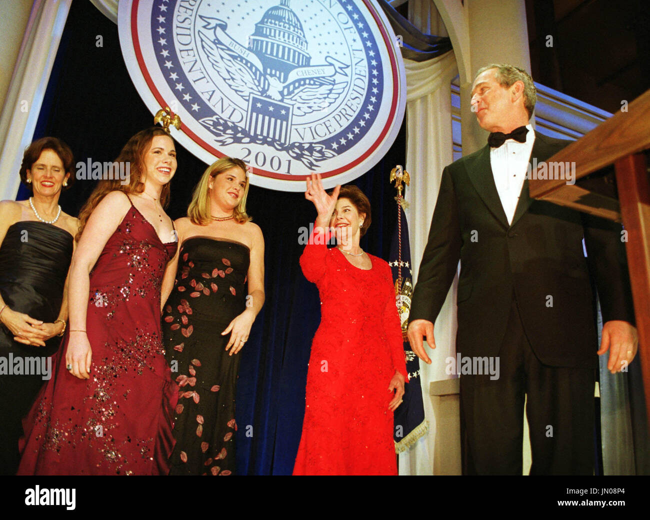 United States President George W. Bush and First Lady Laura Bush and ...