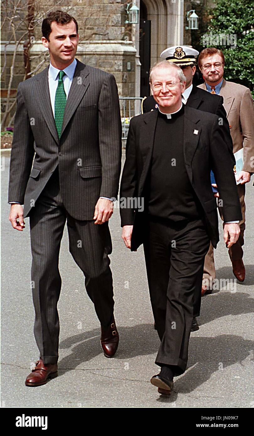 Prince Felipe de Borbon y Grecia of Spain walks on the Georgetown ...