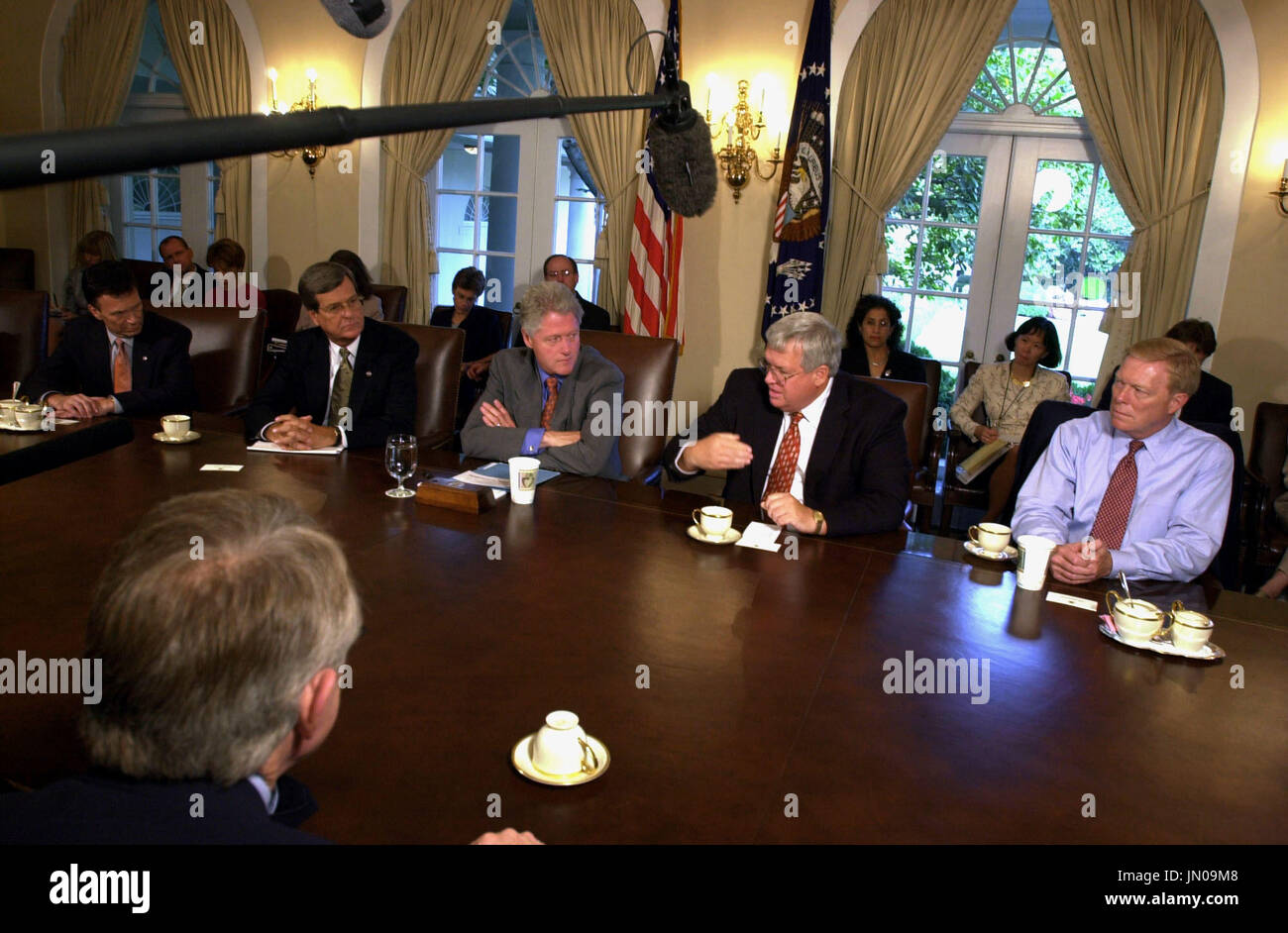 United States President Bill Clinton meets with the Bipartisan ...