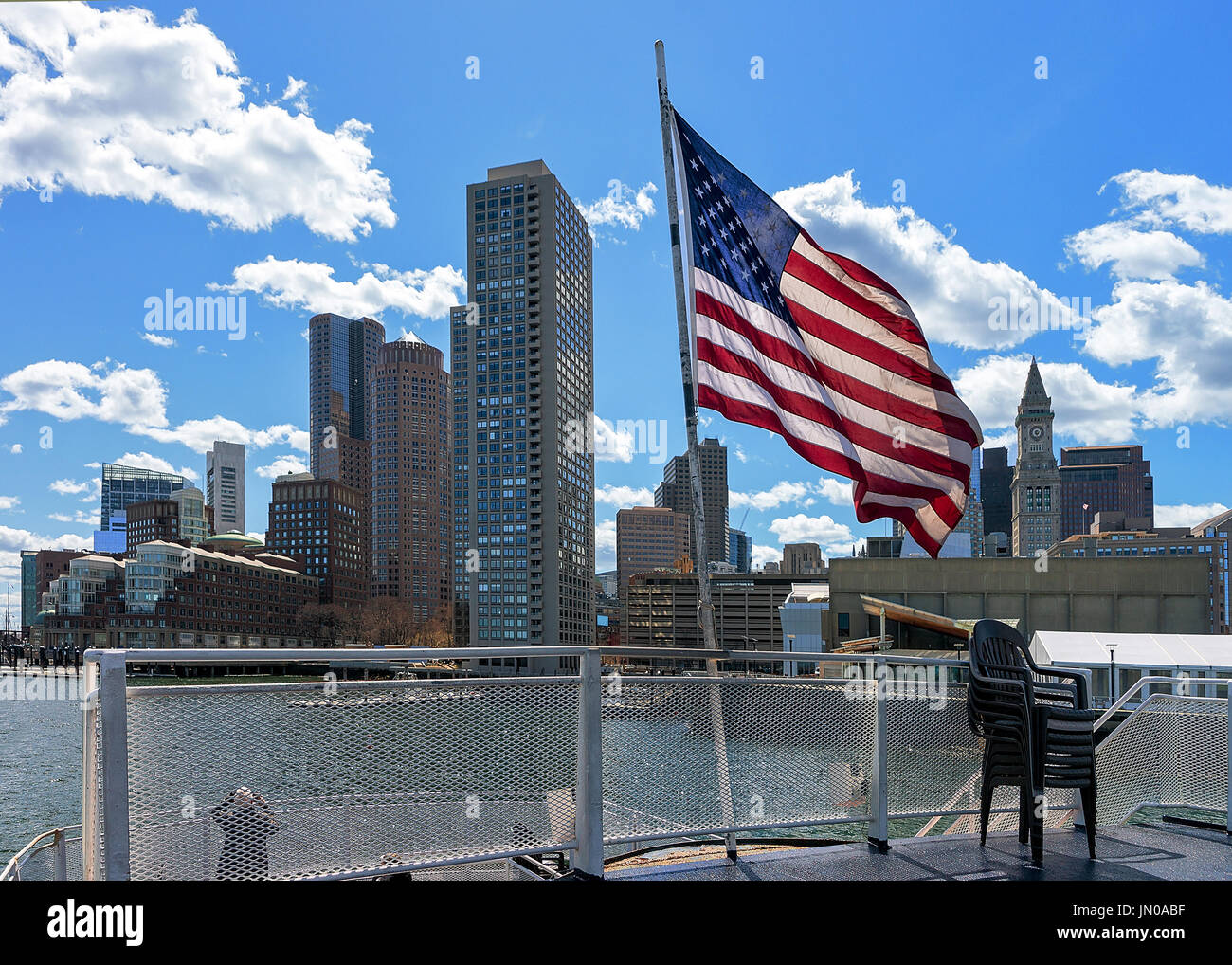 American flag boston harbor hi-res stock photography and images - Alamy