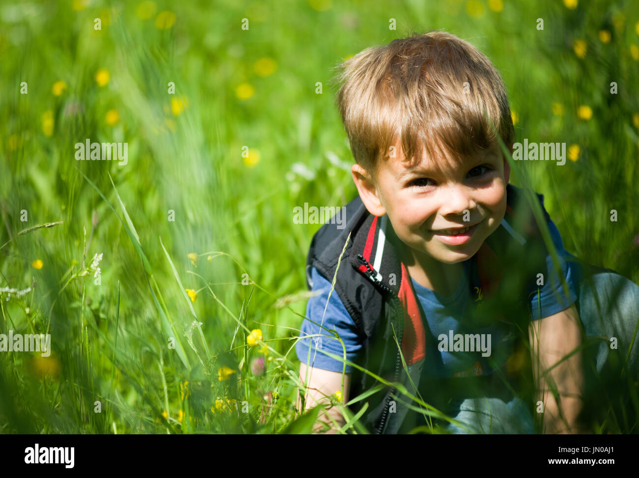 Boy in the grass hi-res stock photography and images - Alamy