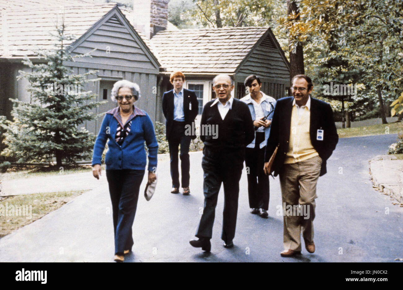 Prime Minister Menachem Begin of Israel, right, and Aliza Begin, wife ...