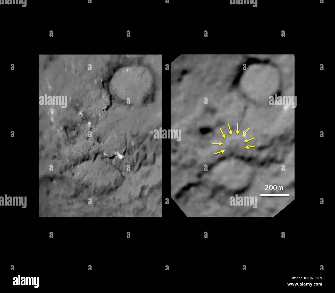 This pair of images shows the before-and-after comparison of the part ...