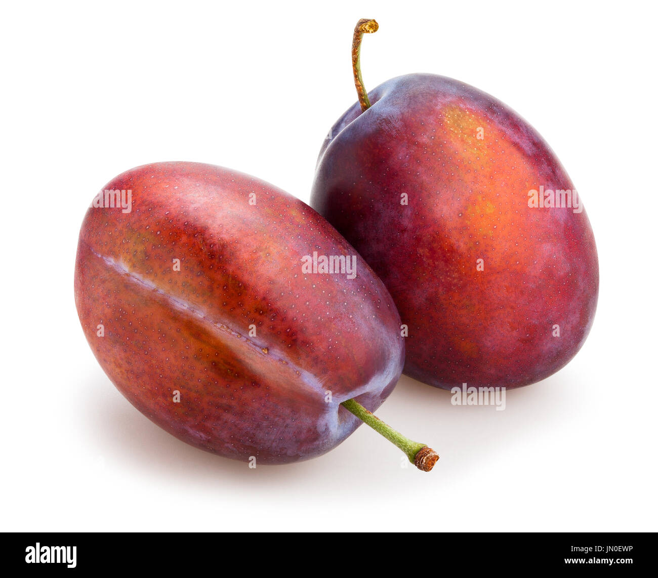 red plums path isolated Stock Photo - Alamy