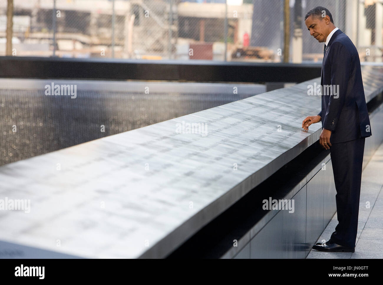 United States President Barack Obama visits the North Memorial Pool at ...