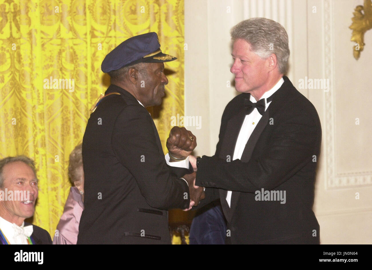 United States President Bill Clinton congratulates Chuck Berry at the ...