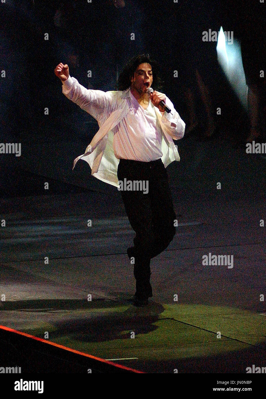 Michael Jackson performs at RFK Stadium in Washington, DC for the ...