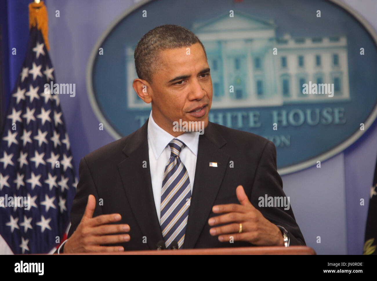 United States President Barack Obama makes a statement following the ...