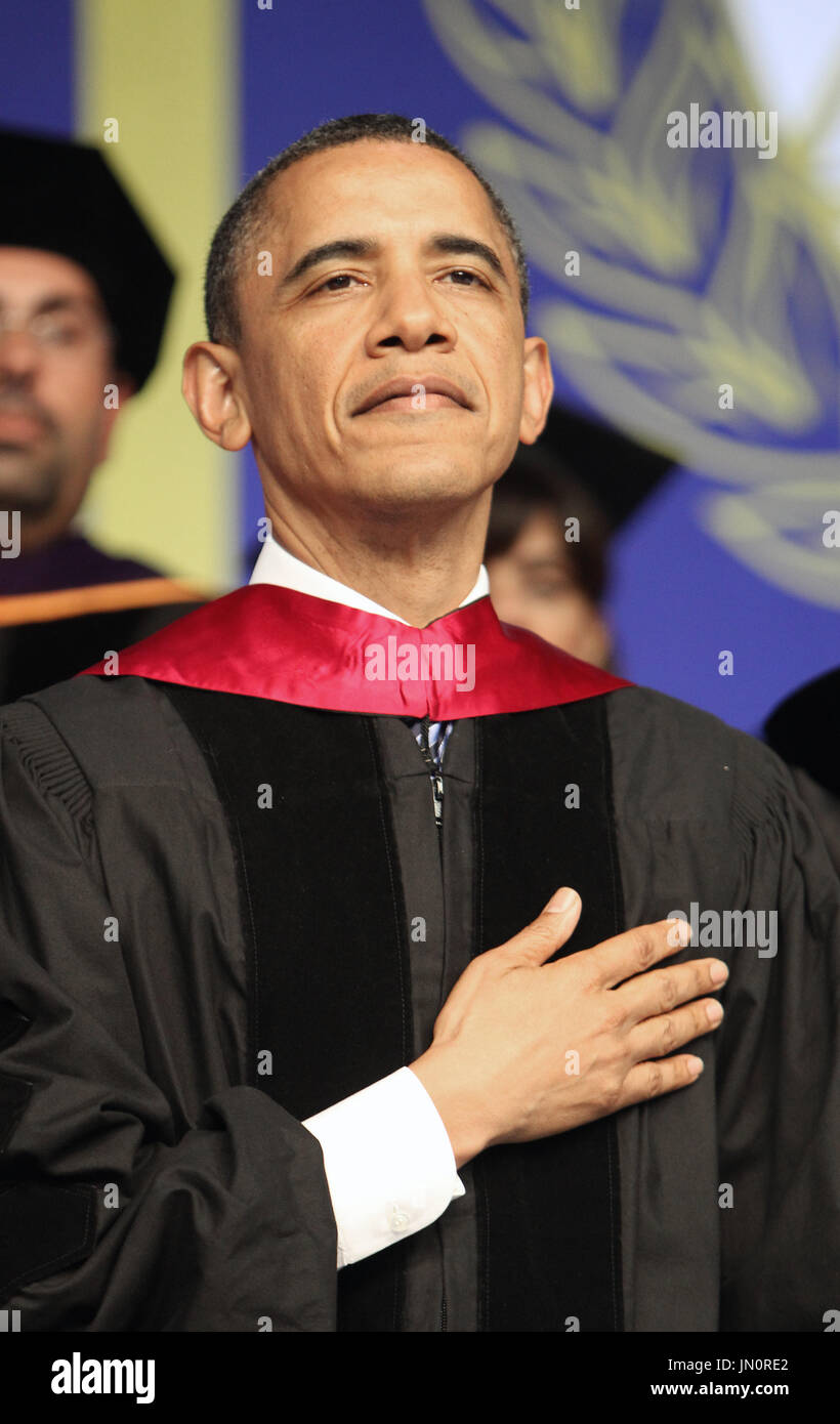 United States President Barack Obama says the Pledge of Allegiance at ...
