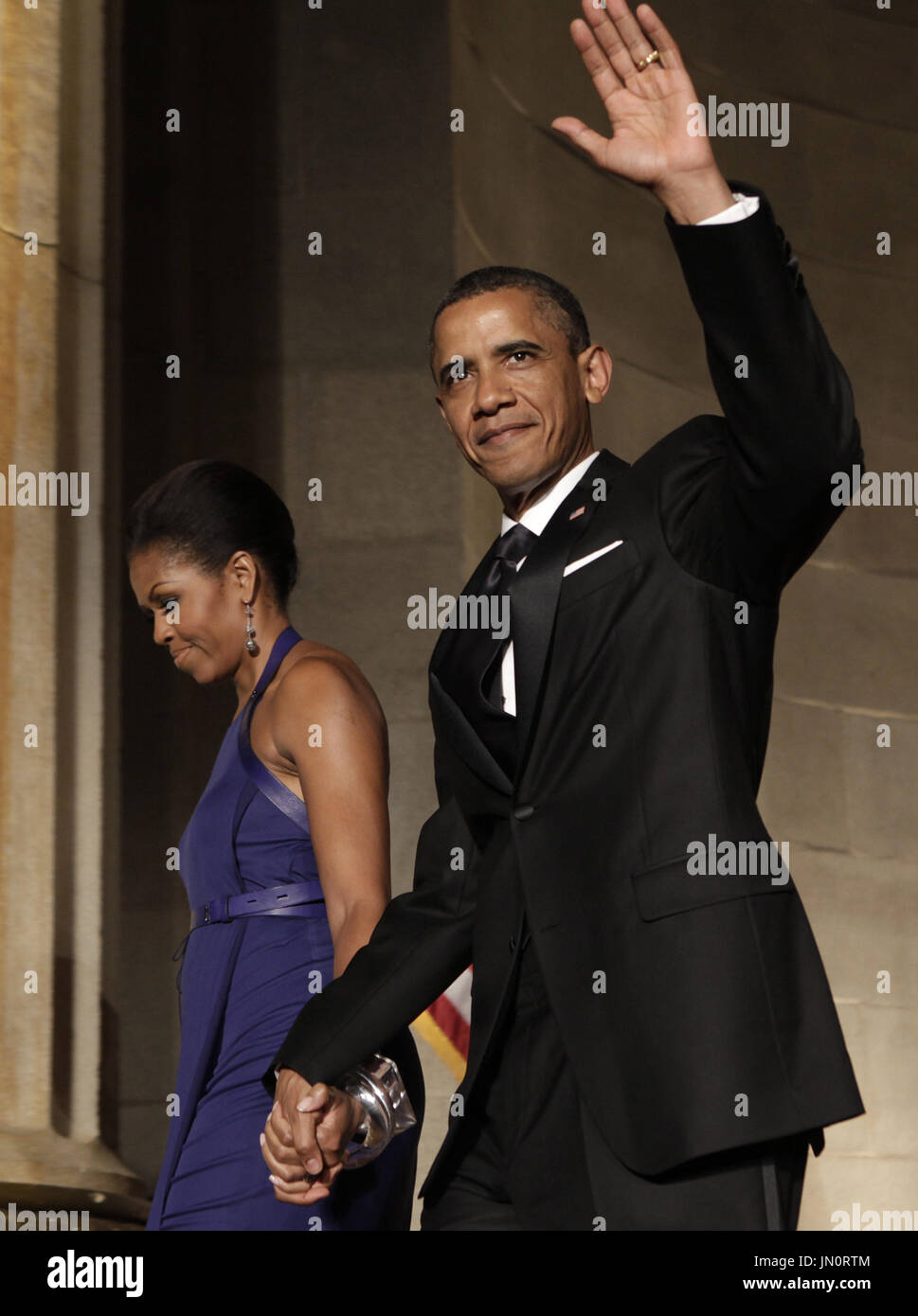 United States President Barack Obama waves as he leaves with First Lady ...