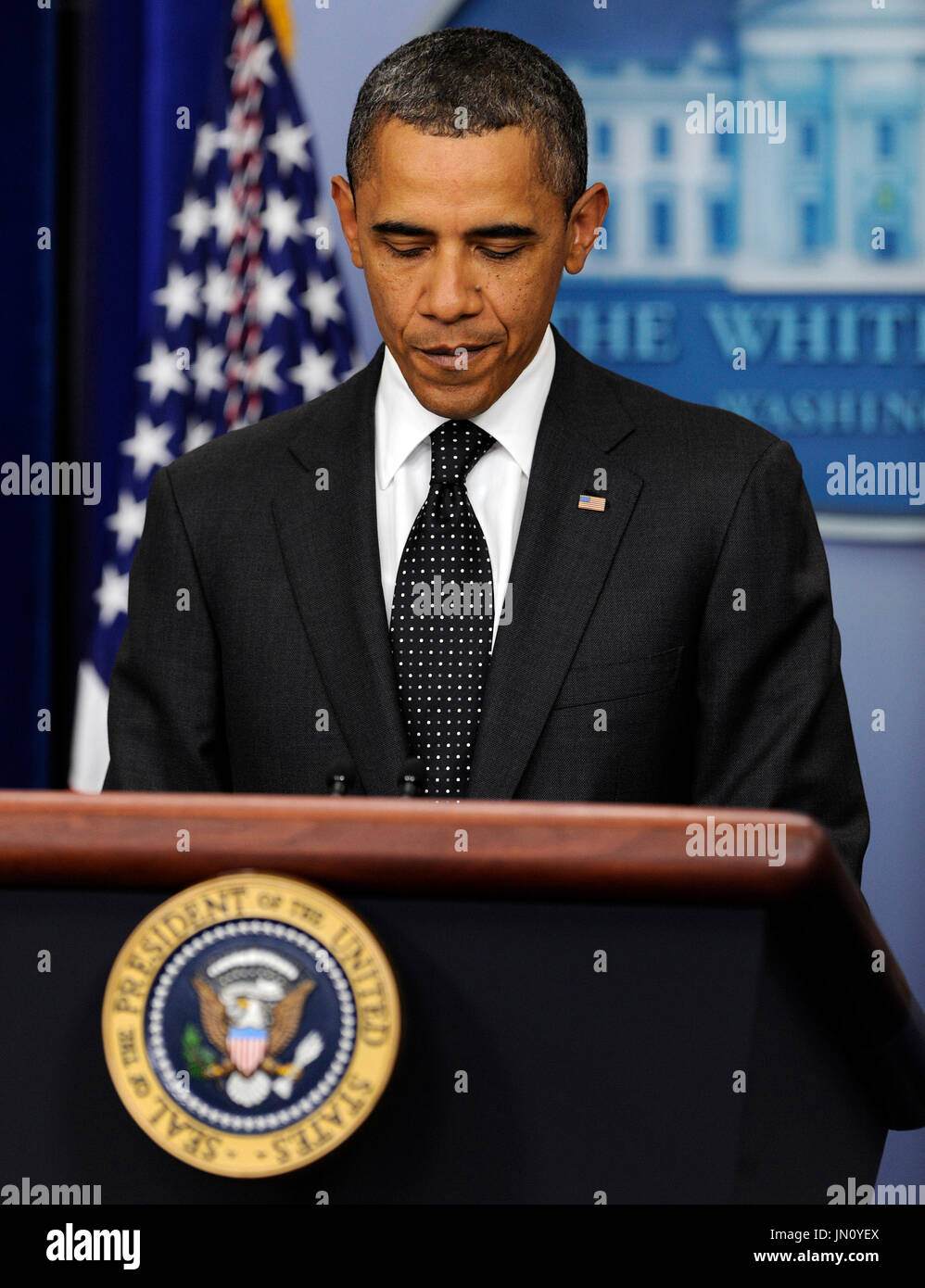 United States President Barack Obama makes a statement regarding the ...