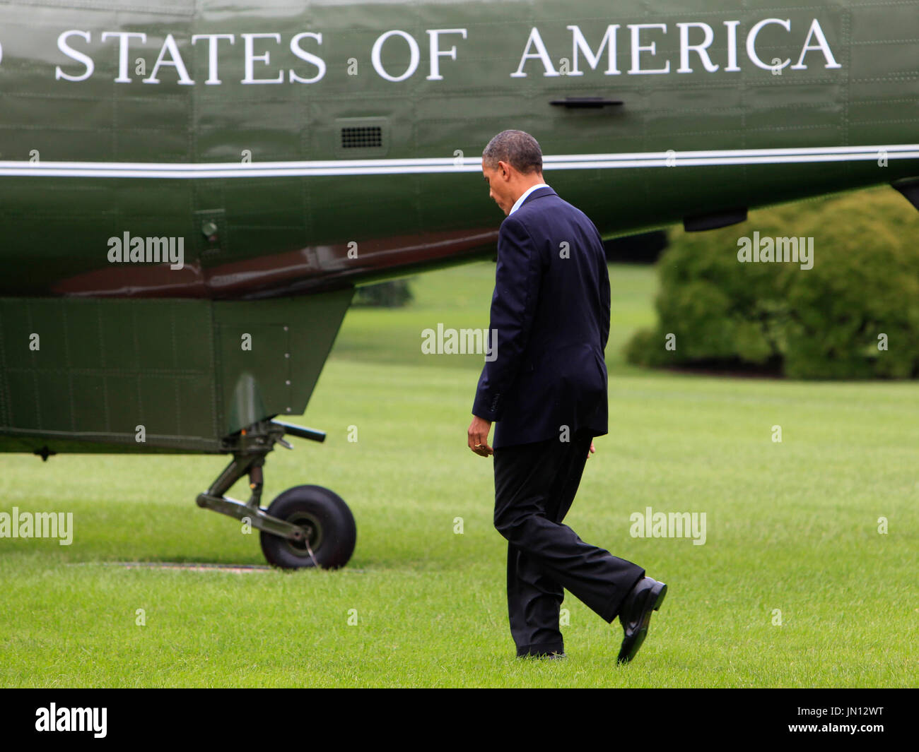 United States President Barack Obama departs the White House in ...