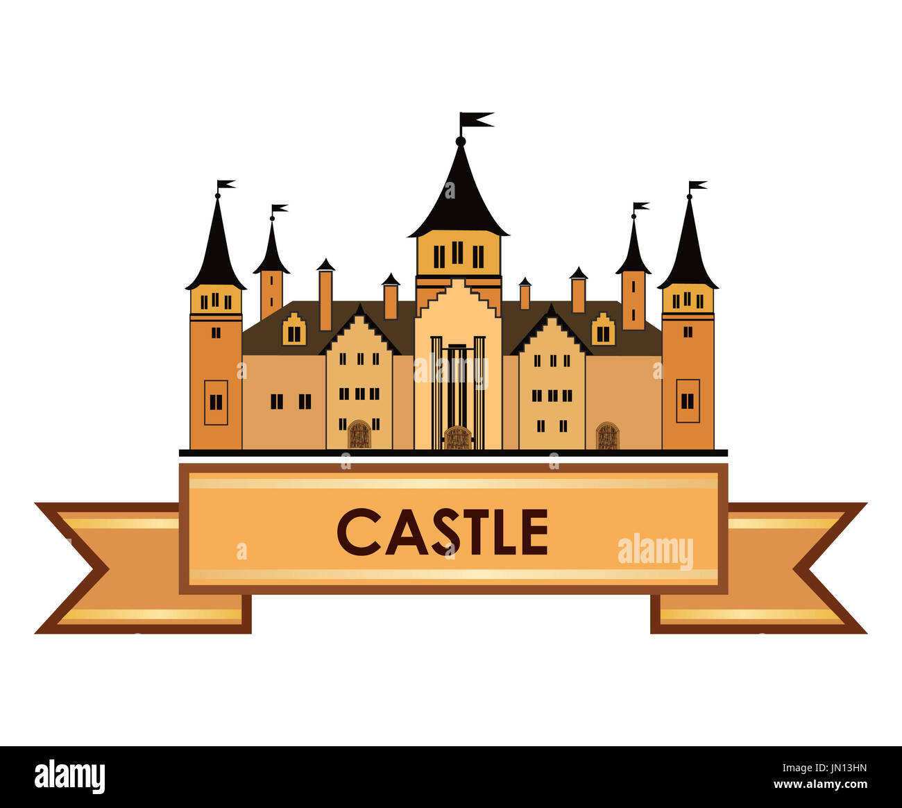 Famous German Castle Sign. Travel Landmark Background. Castle building ...