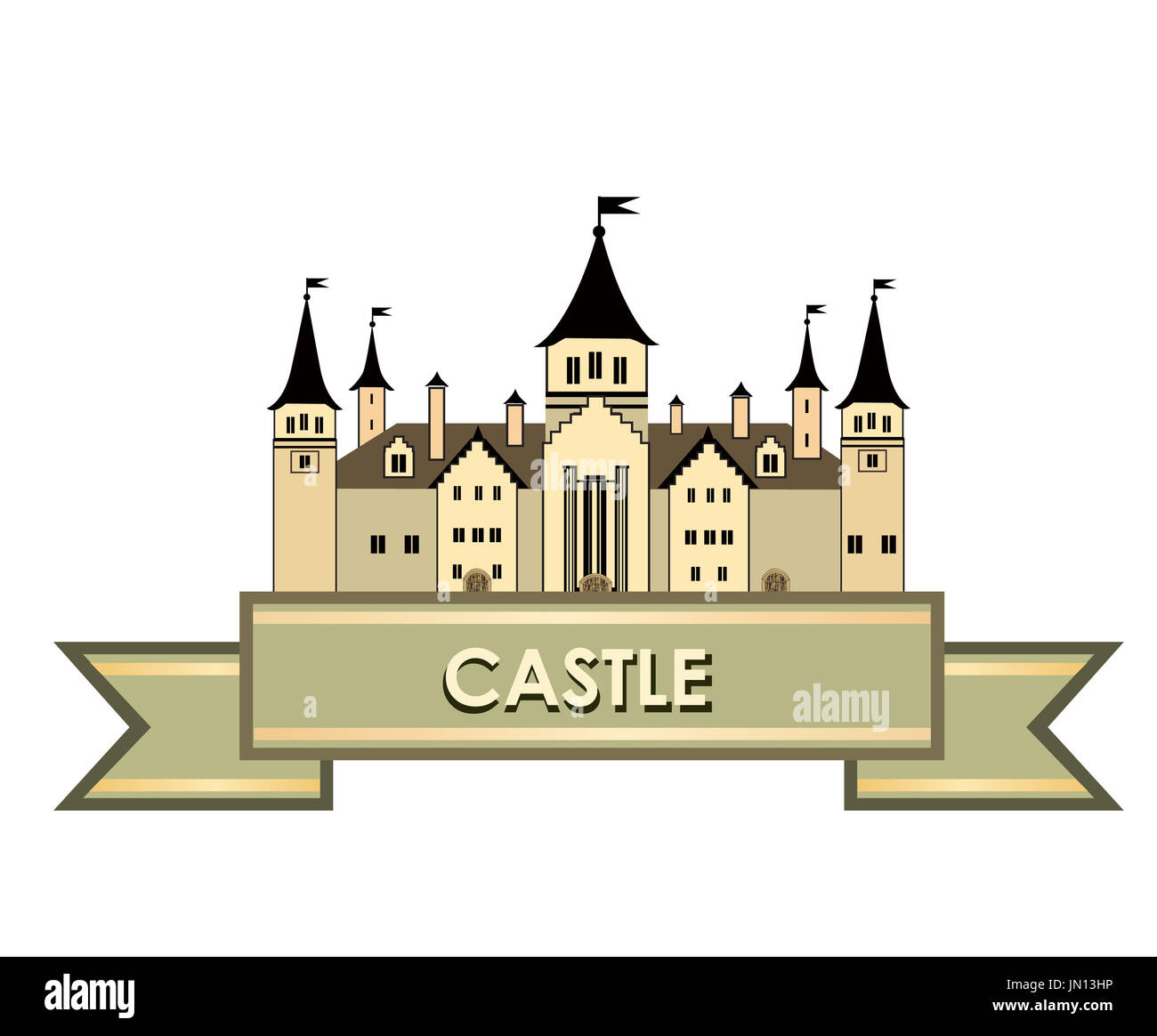 Famous German Castle Sign. Travel Landmark Background. Castle building ...