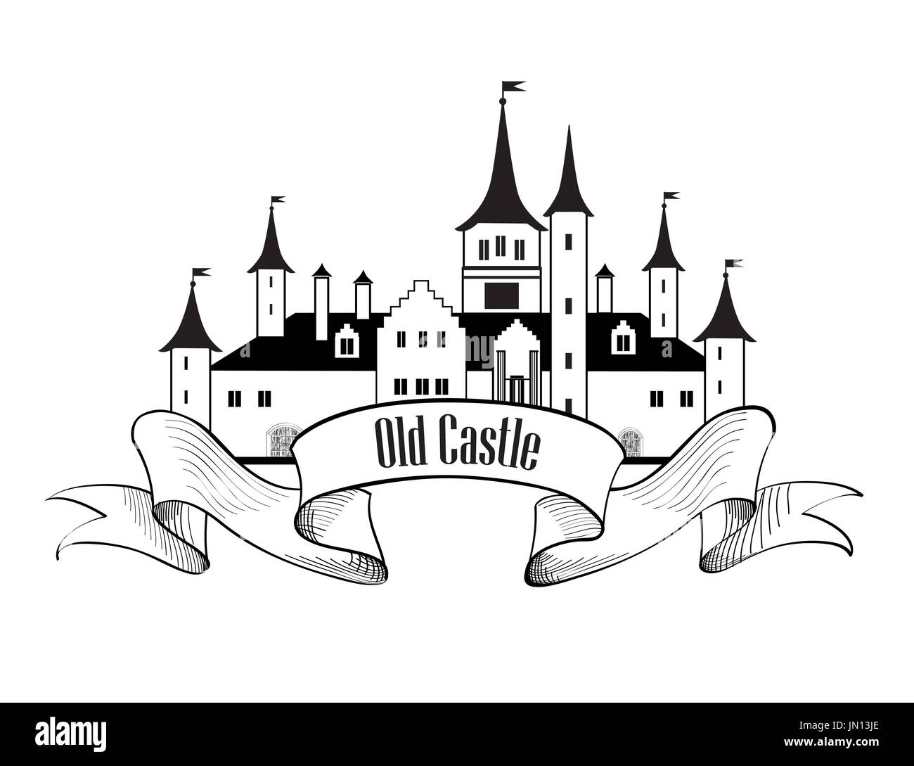 Old town vector illustration artwork hi-res stock photography and ...