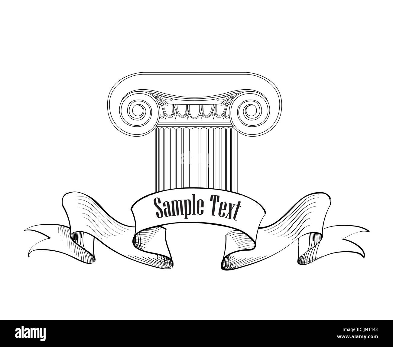 Ancient roman column hand drawing hi-res stock photography and images ...