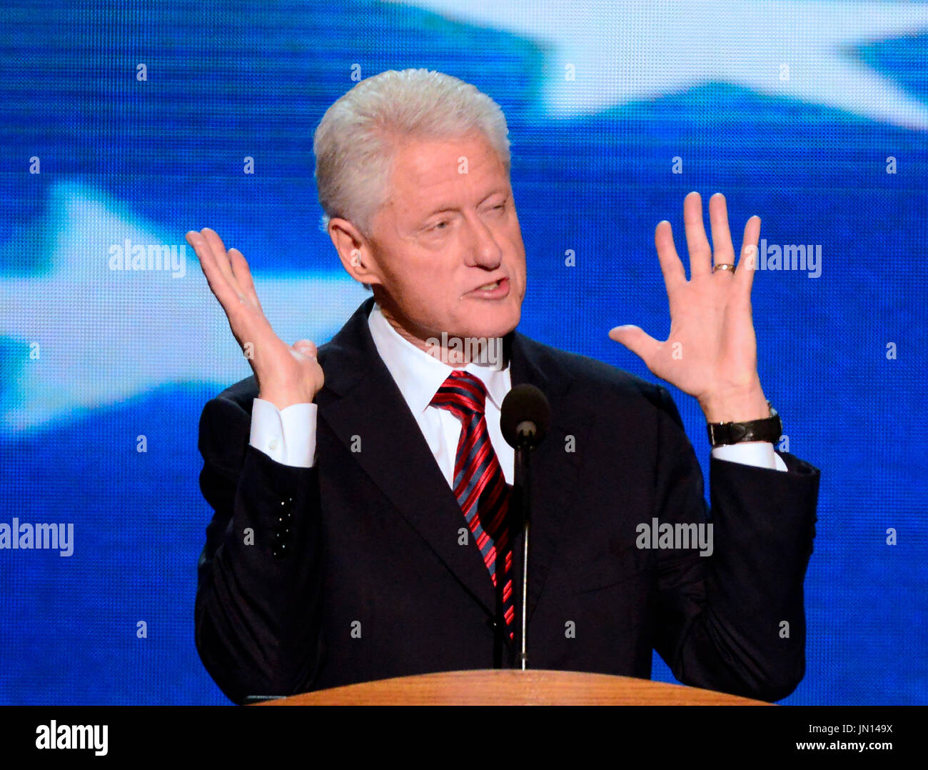 Former United States President Bill Clinton delivers remarks at the ...