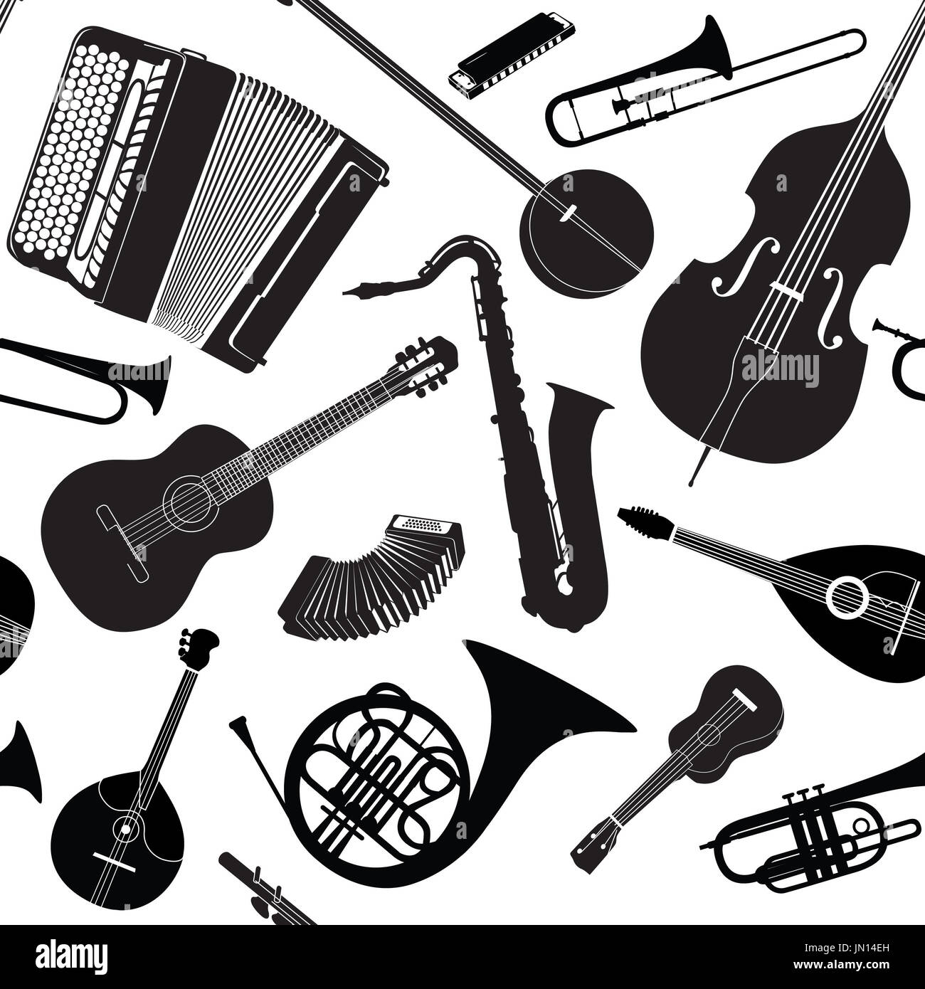 Abstract Music Background. Seamless texture with musical instruments ...