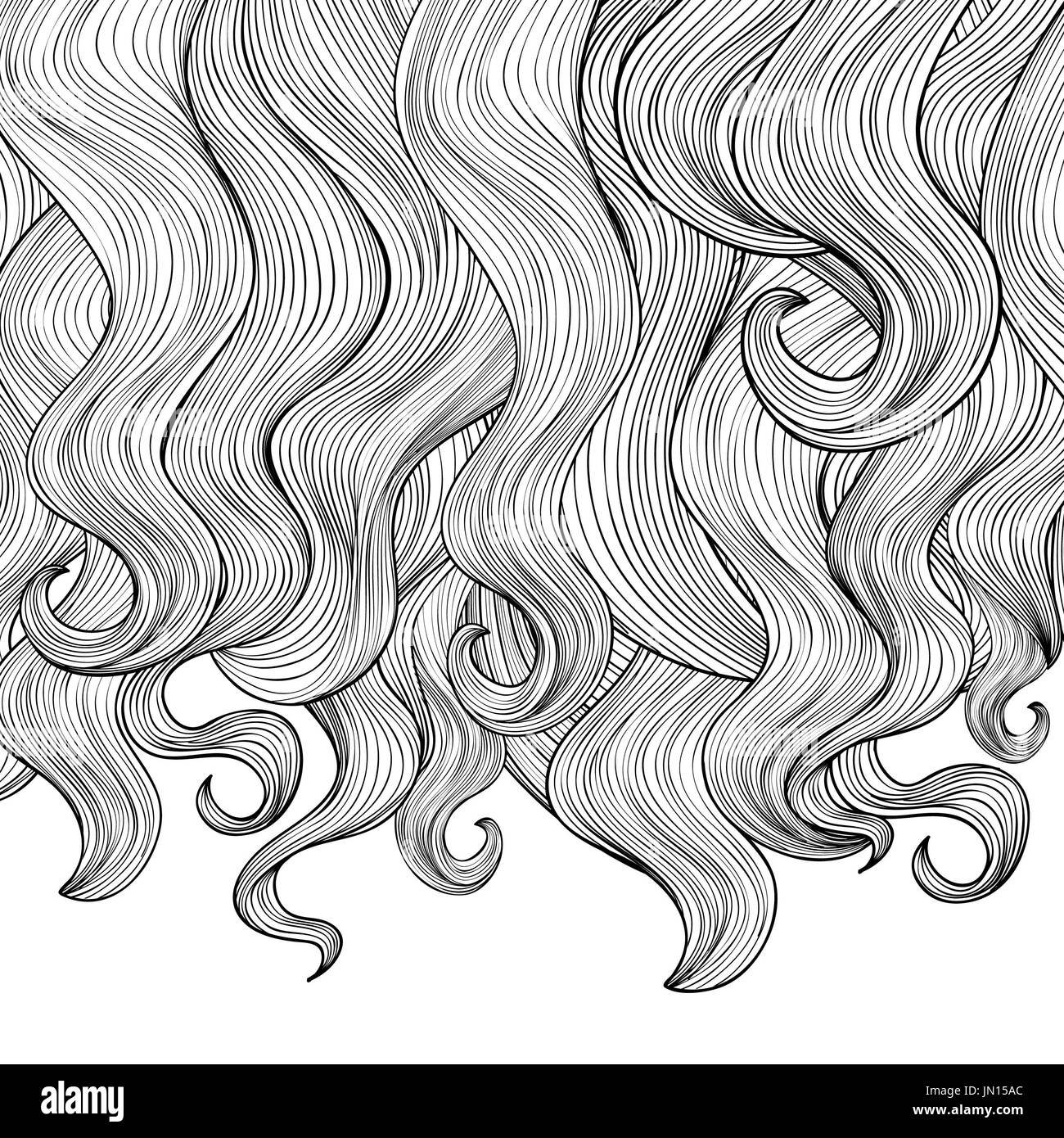 Hair background. Beautiful curly hair border Stock Photo - Alamy