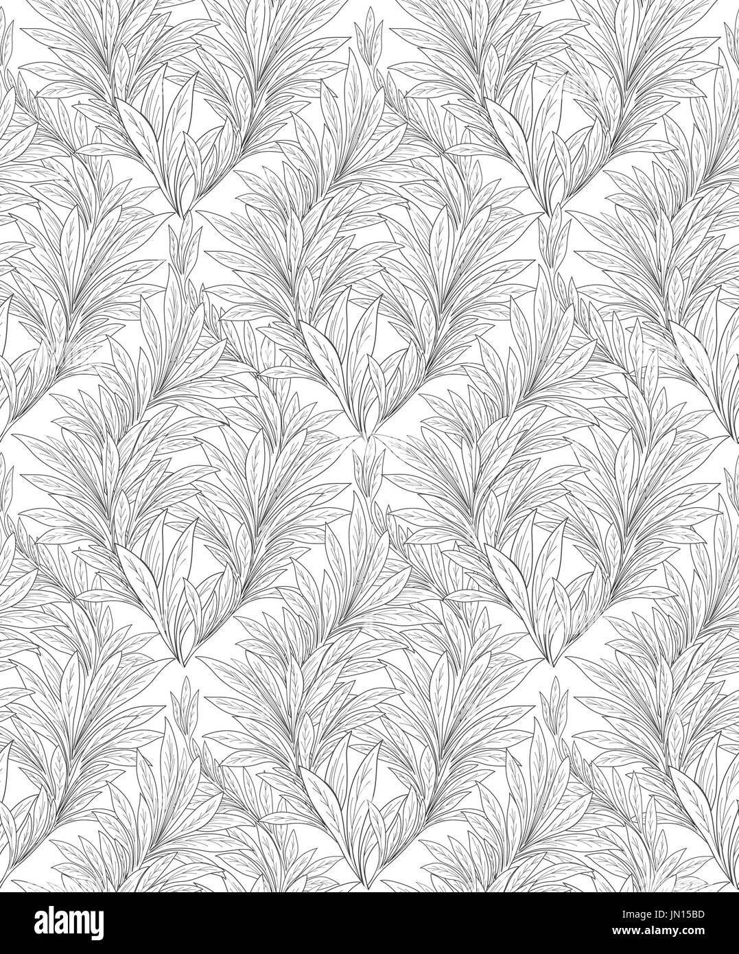 Floral seamless background. Decorative leave pattern. Abstract ...
