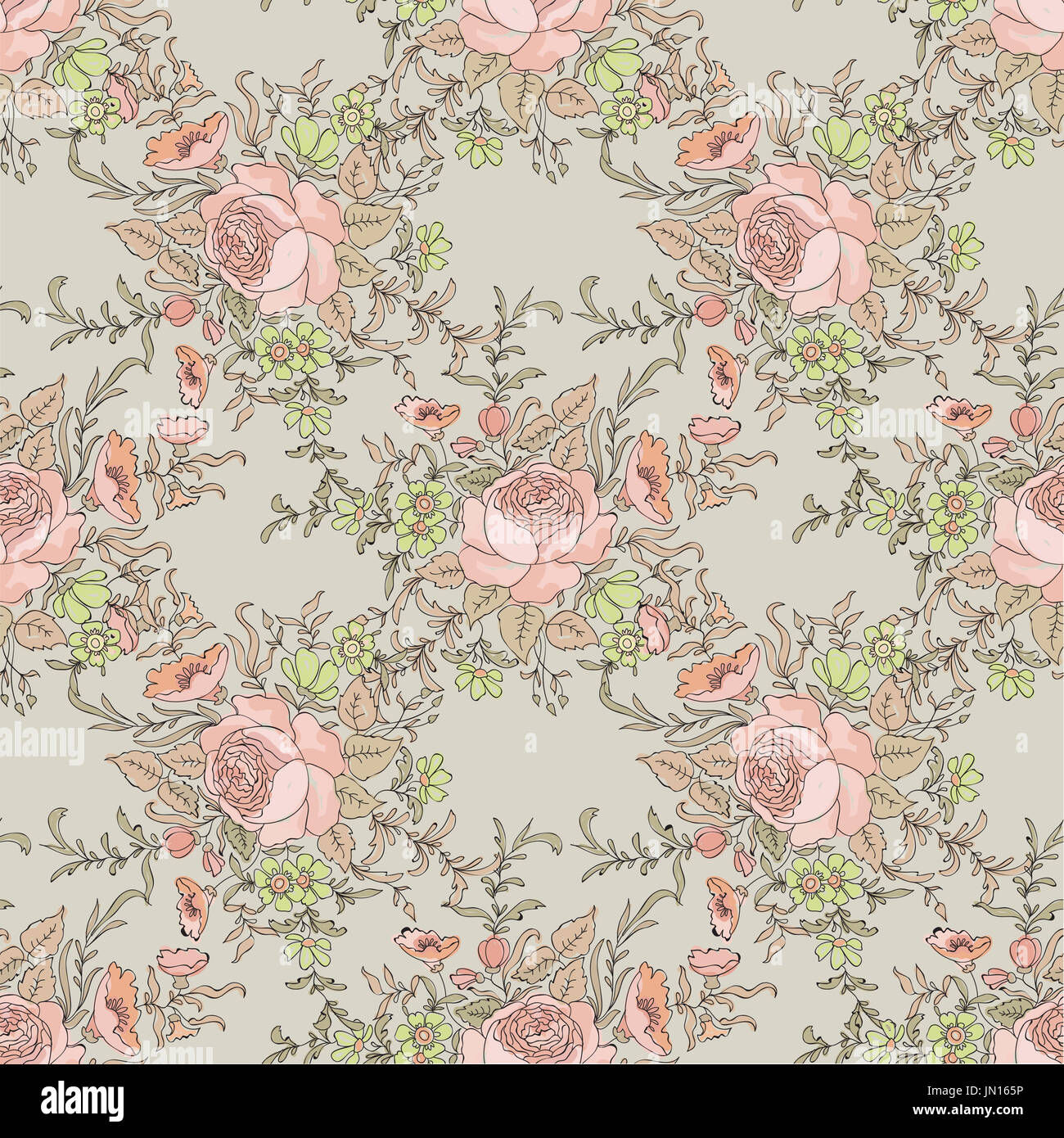 Floral seamless background. Flower pattern. Flourish tiled spring ...