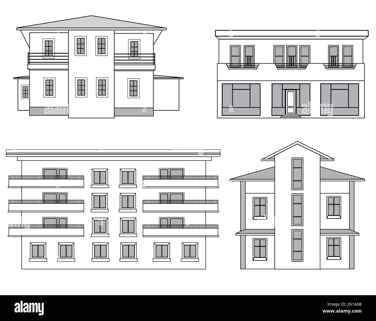 Exterior wall facade hotel Cut Out Stock Images & Pictures - Alamy