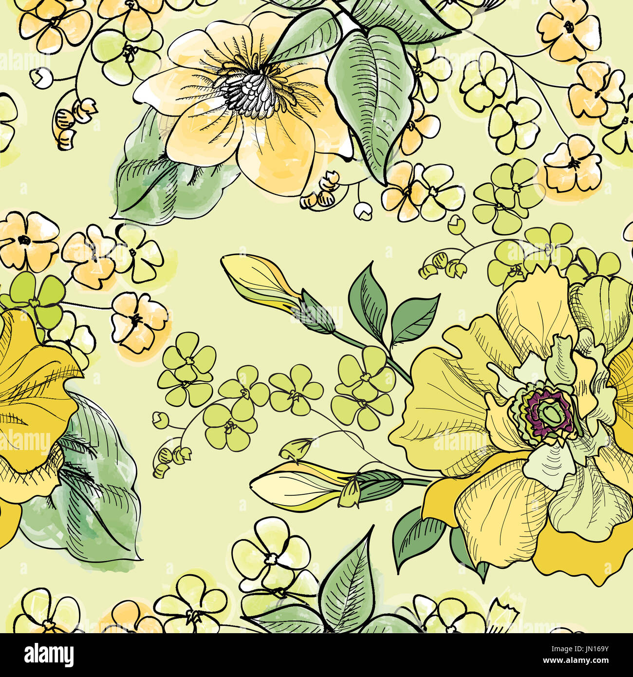 Floral seamless background. Flower pattern Stock Photo - Alamy