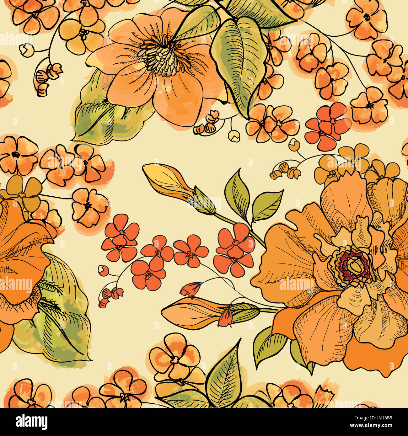 Floral seamless pattern. Flower background Stock Photo - Alamy