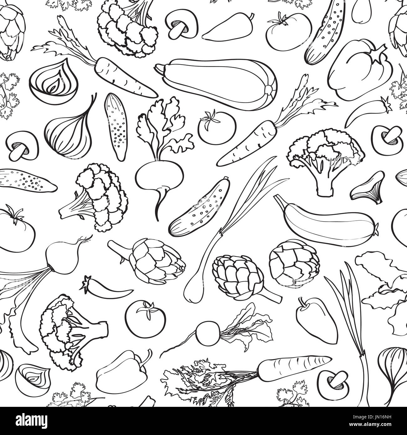 Food ingredient seamless background. Vegetable pattern Stock Photo - Alamy