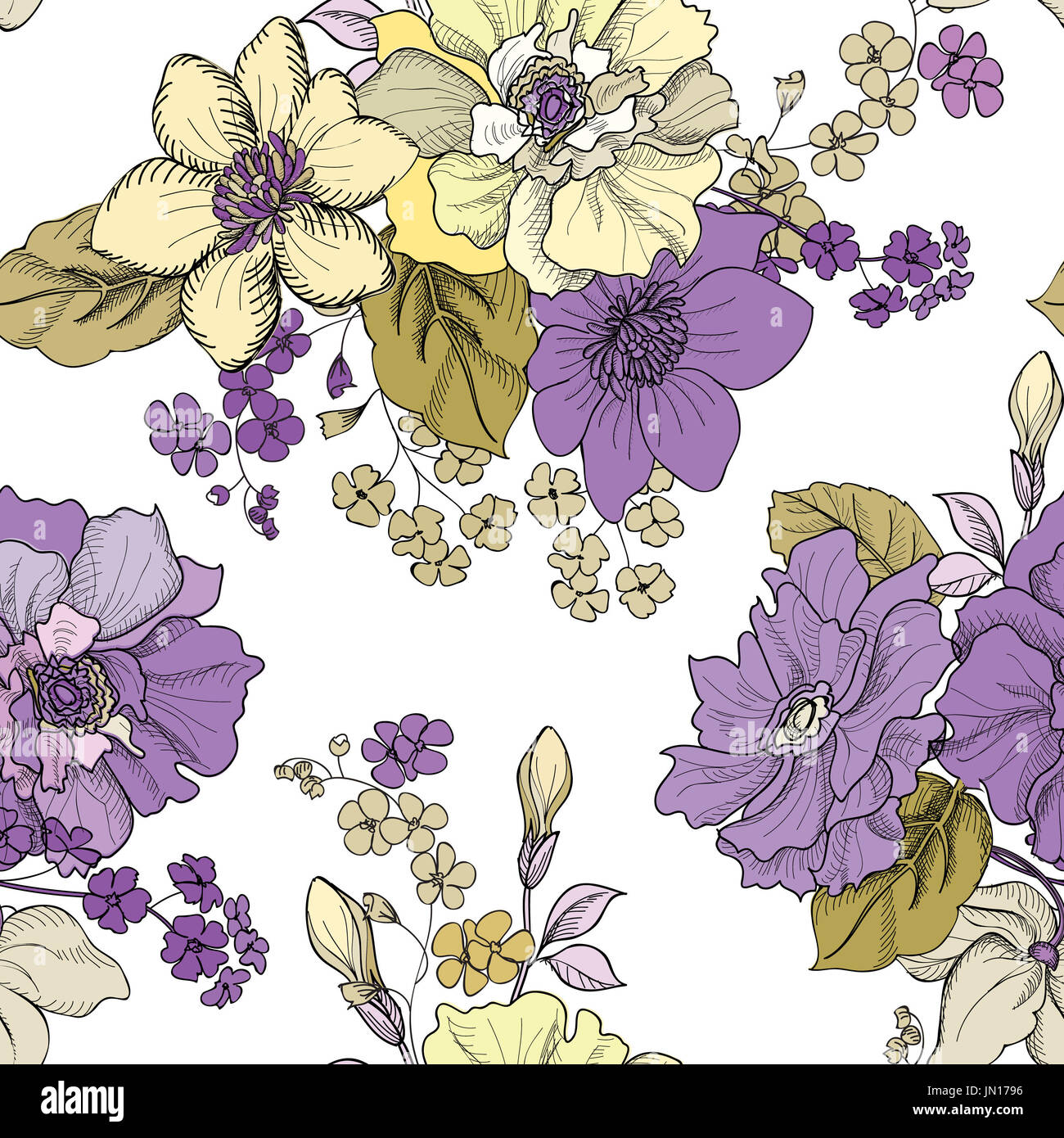 Floral seamless pattern. Flower background. Floral seamless texture ...