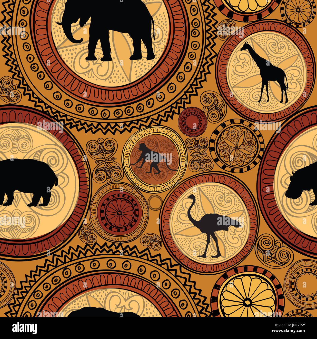 African ethnic seamless pattern. Abstract textured background with ...