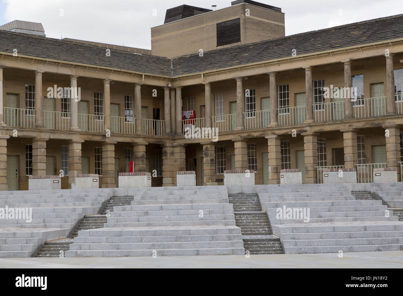 Halifax, UK. 28th July, 2017. The stepped water feature within the ...