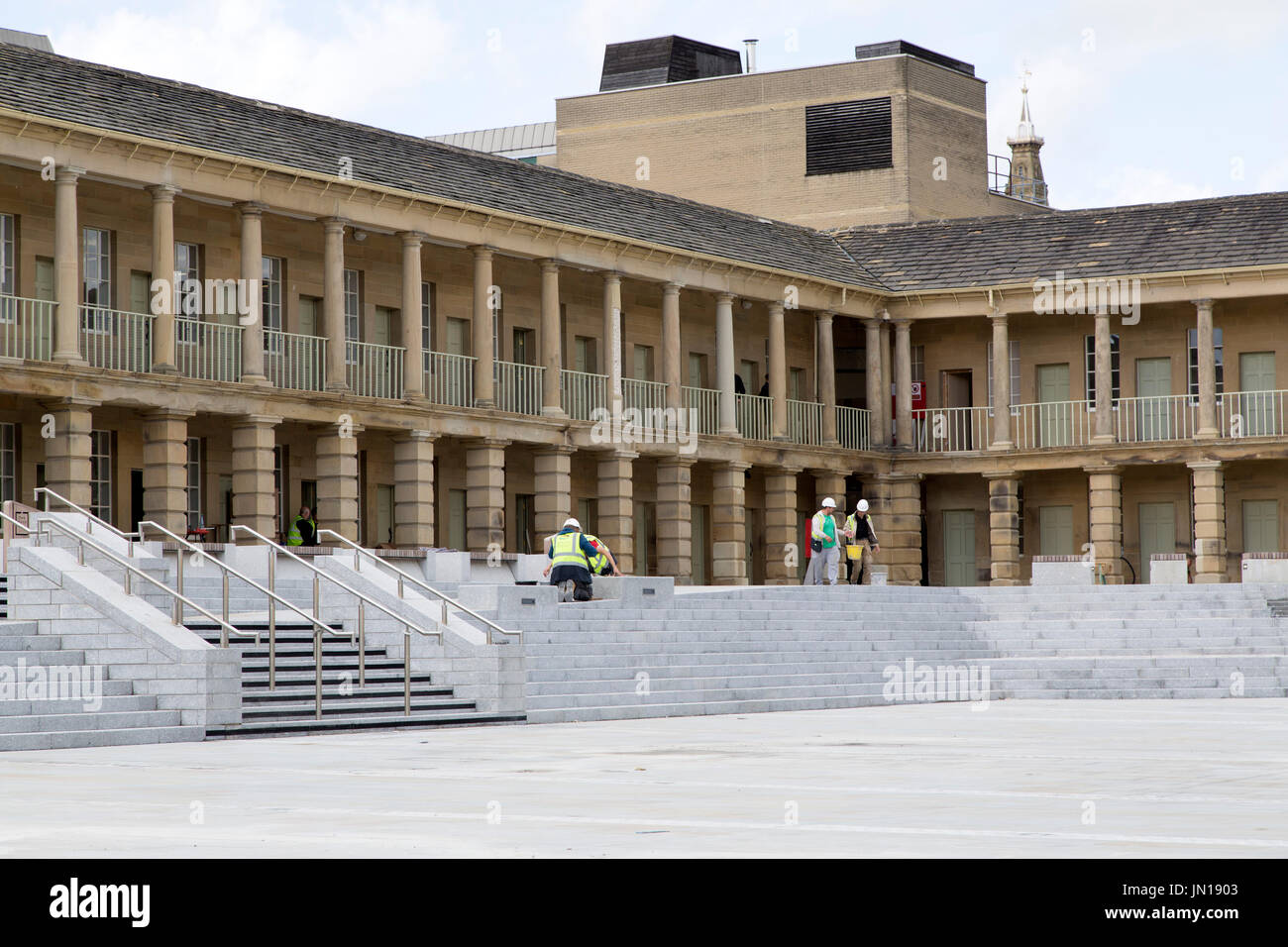Halifax, UK. 28th July, 2017. The stepped water feature within the ...